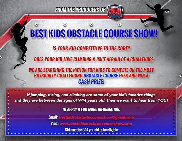 Producers of American Ninja Warrior casting for "Best Kids Obstacle ...